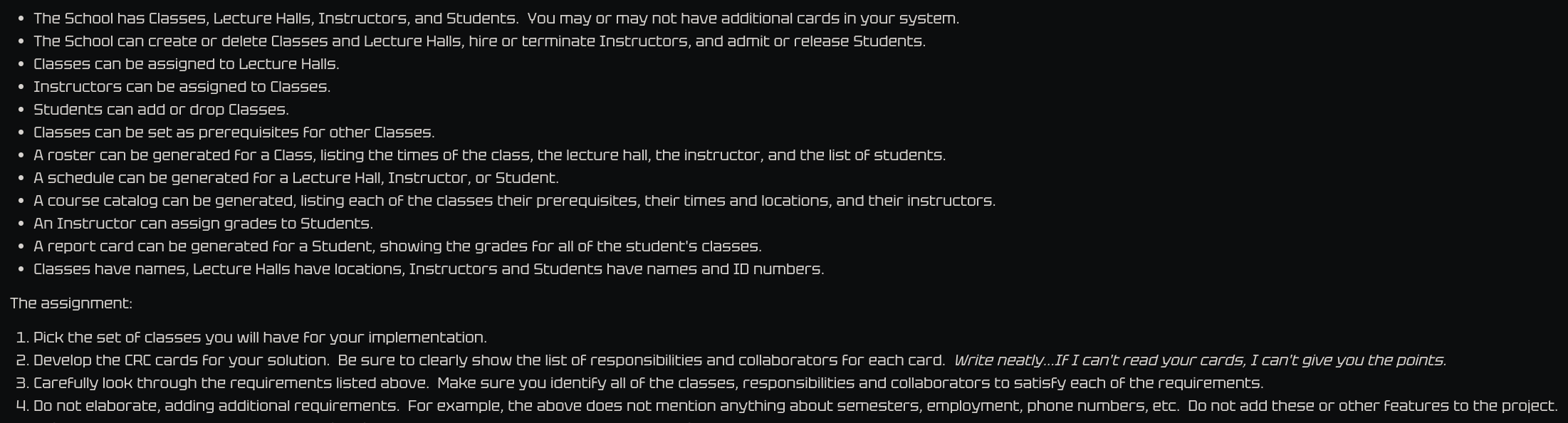 Solved The School has Classes, Lecture Halls, Instructors, | Chegg.com