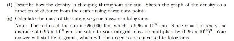 Solved 6. [C] [S] According to NASA, the density of the sun | Chegg.com