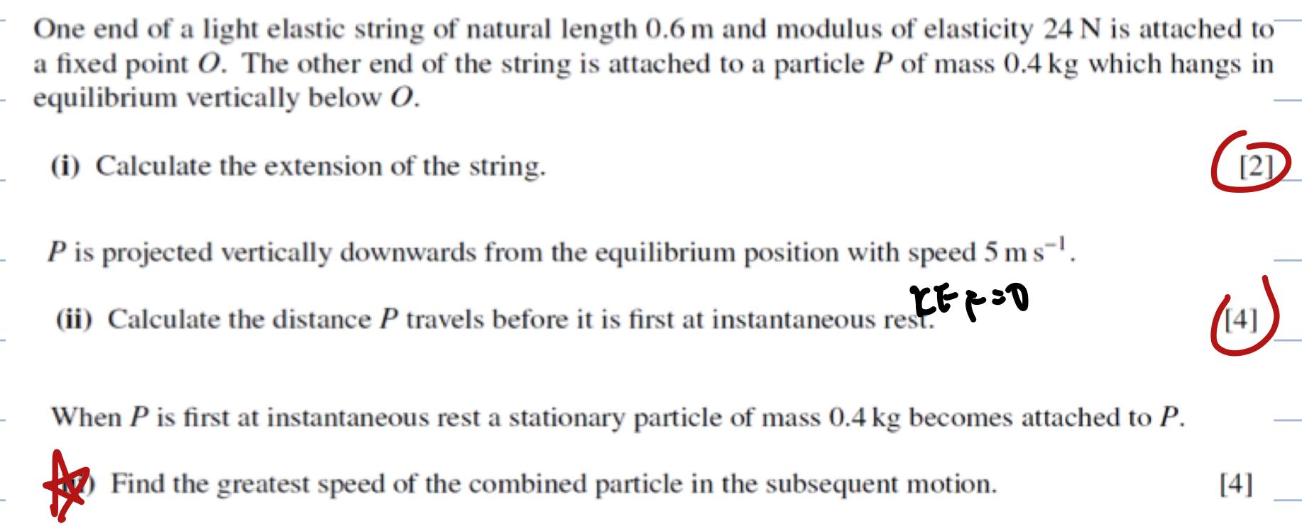 Solved One end of a light elastic string of natural length | Chegg.com