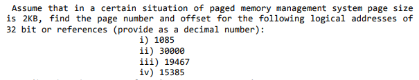 Solved Assume that in a certain situation of paged memory | Chegg.com