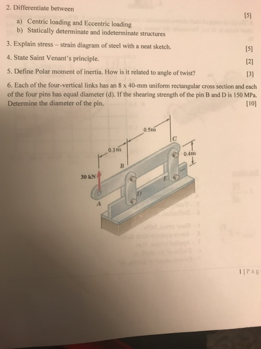 Solved 2. Differentiate between a) Centric loading and | Chegg.com
