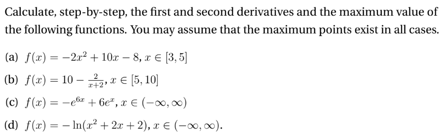 Solved Calculate, step-by-step, the first and second | Chegg.com