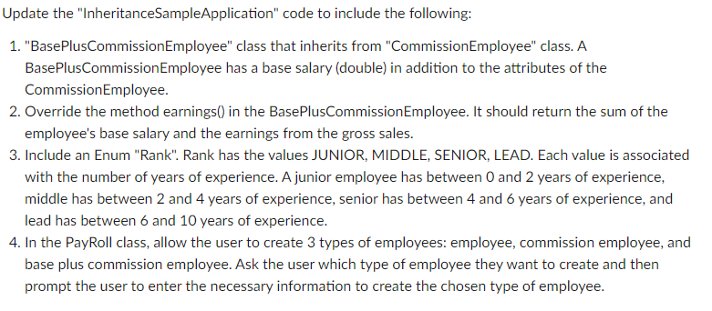 IN JAVA URGENT PLEASE ! //CommissionEmployee package | Chegg.com