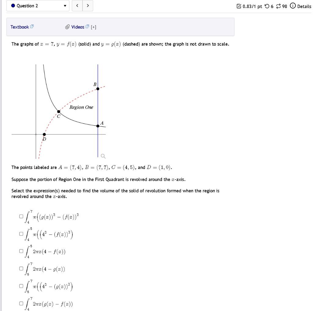Solved Question 1 7 0.83/1 pt 2696 Details Textbook | Chegg.com