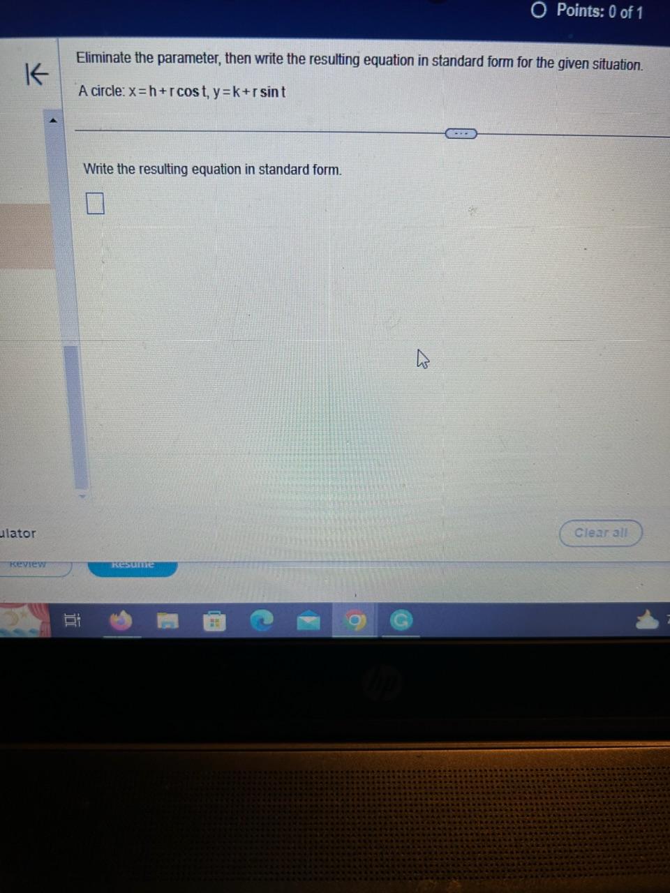 Solved Eliminate the parameter, then write the resulting | Chegg.com