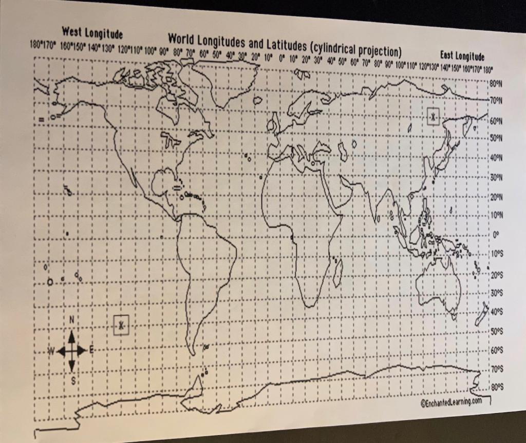 Solved Give the latitude and longitude of the two points | Chegg.com