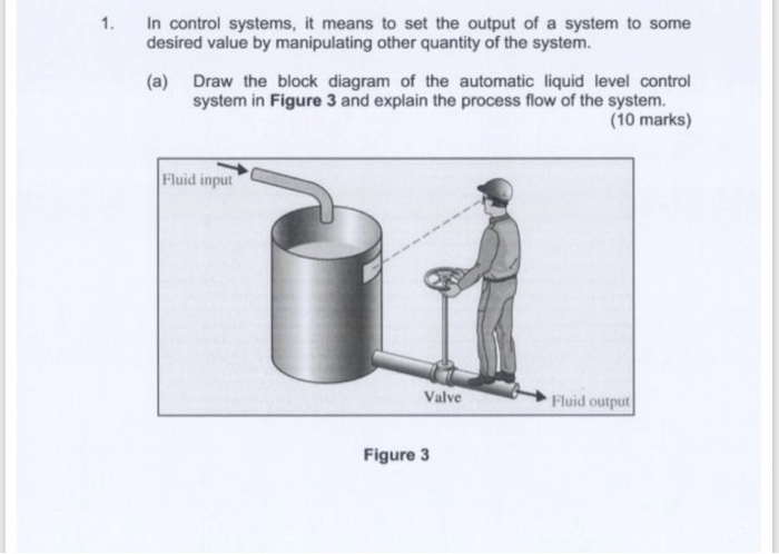 Solved 1. In control systems, it means to set the output of | Chegg.com