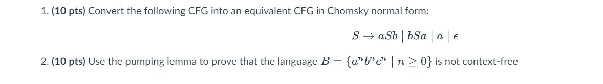 Solved (10 pts) ﻿Convert the following CFG ﻿into an | Chegg.com