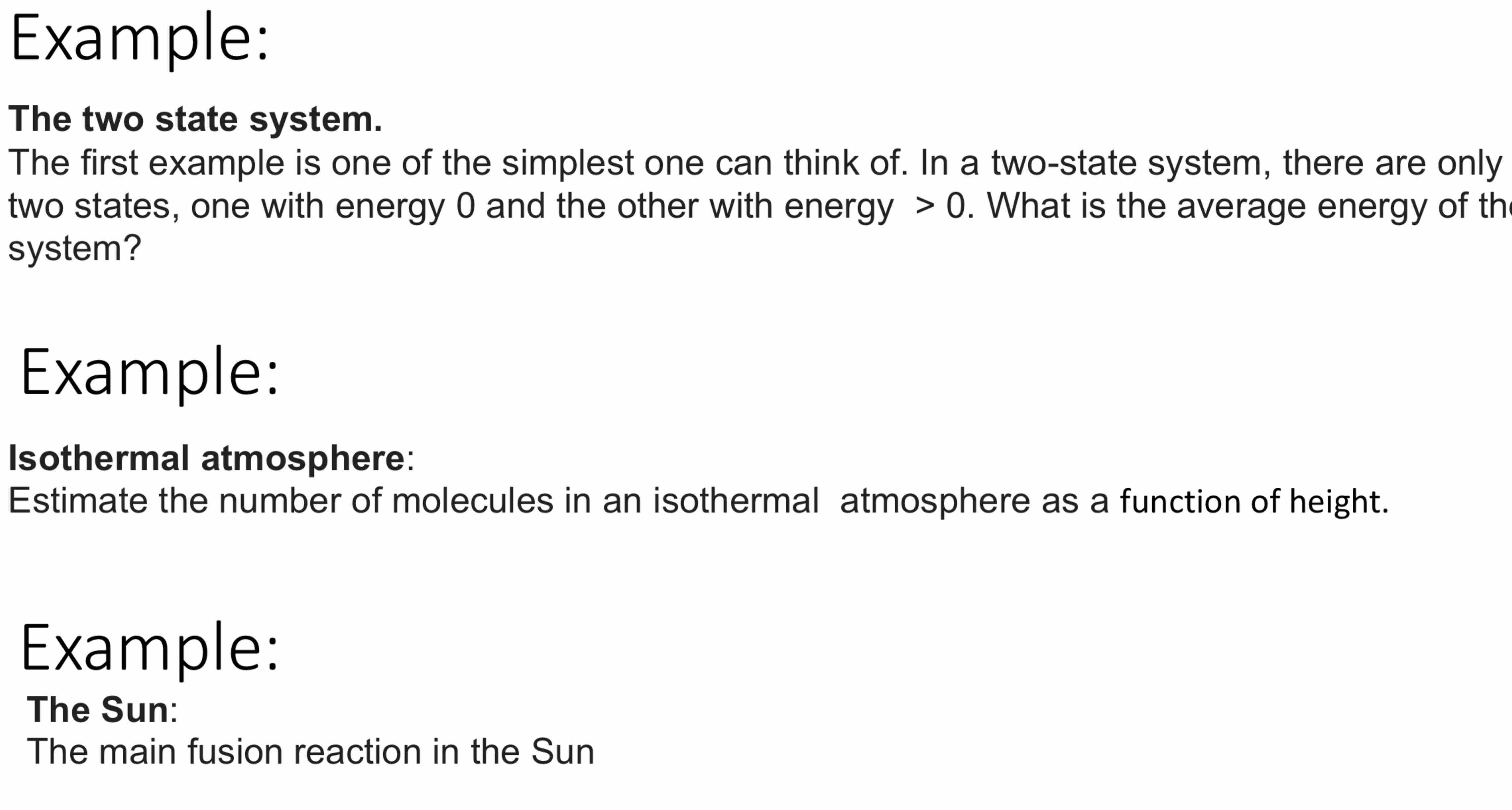 Solved Example:The two state system.The first example is one | Chegg.com