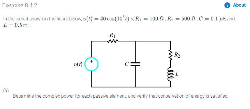 Solved Exercise 8.4.2 About In the circuit shown in the | Chegg.com