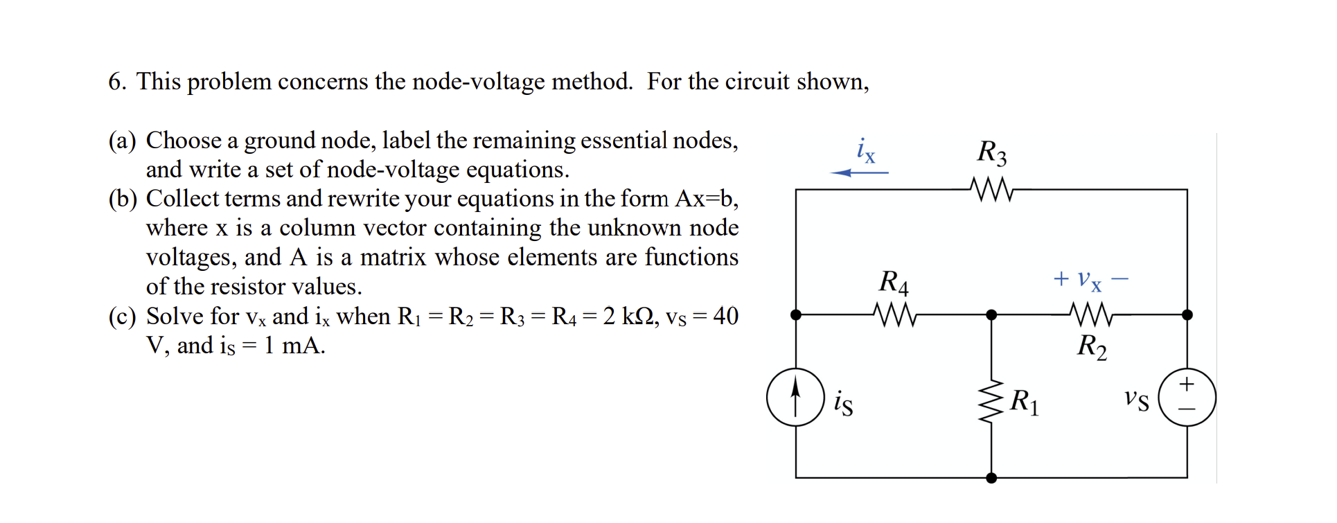 Solved This problem concerns the node-voltage method. For | Chegg.com