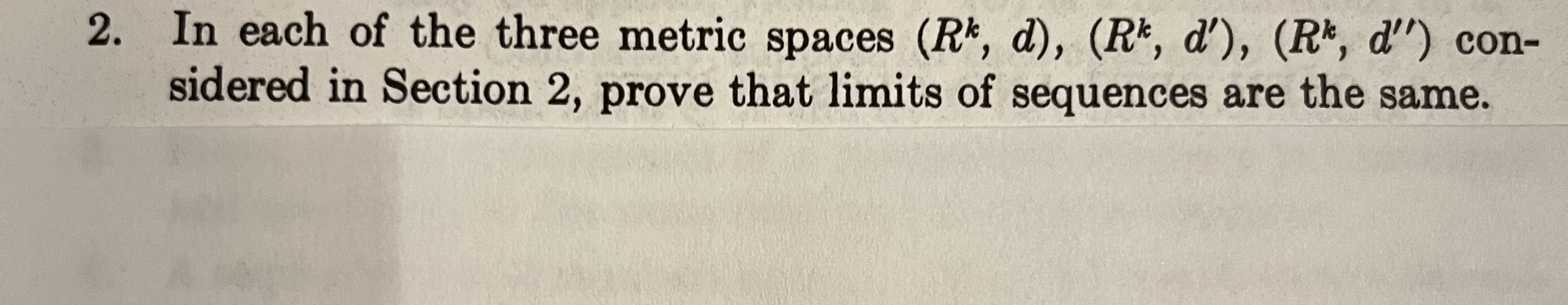 Solved In each of the three metric spaces | Chegg.com