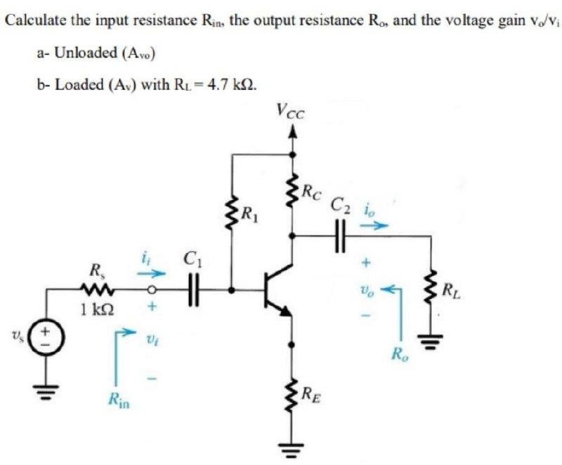 Solved Calculate the input resistance Rin, the output | Chegg.com