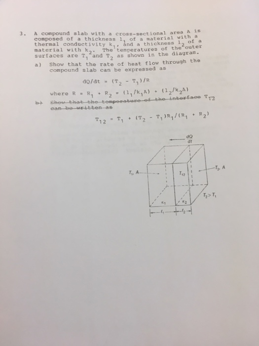 Solved 3. A compound slab with a cross-sectional area A 15 | Chegg.com