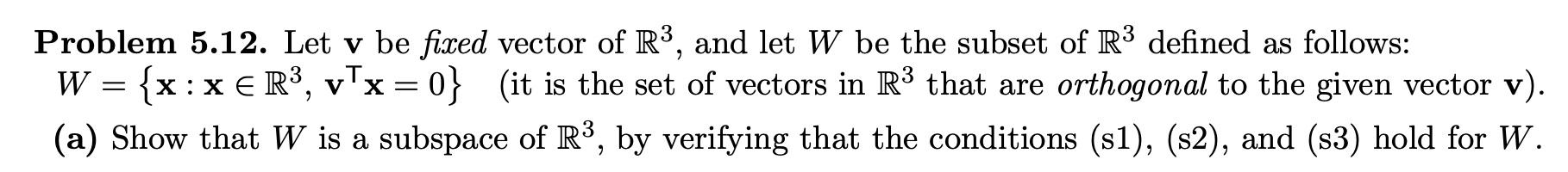 Solved Subspace Criterion. A set W CRM is a subspace of R" | Chegg.com