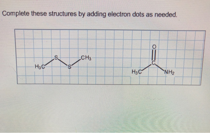 Solved Complete these structures by adding electron dots as | Chegg.com