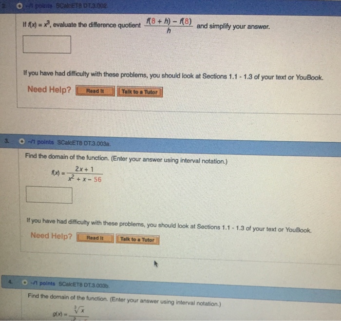 Solved x3' evaluate the difference quotient n 8 + h)-/(8) | Chegg.com