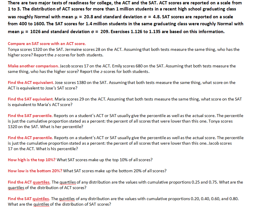 Solved There are two major tests of readiness for college, | Chegg.com