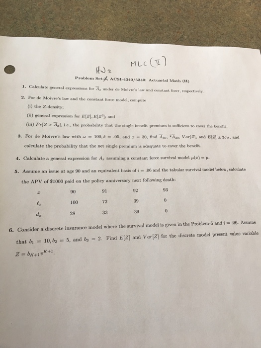 Calculate general expressions for A_x bar under de | Chegg.com