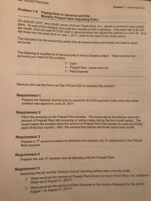 Solved U SULID FOOTING Chapter 7 - Adjusting Entri Problem | Chegg.com