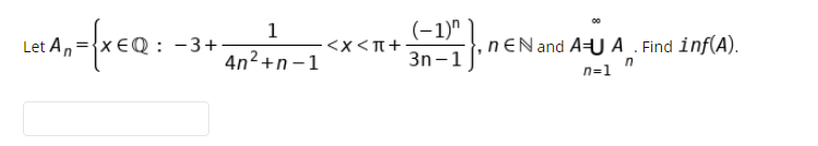 Solved Let on={xeQ : -3+ an in-1 | Chegg.com