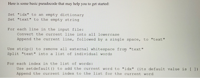 Solved Part Iii Constructing A Simple Text Index From A 0289