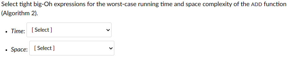 Solved Select tight big-Oh expressions for the worst-case | Chegg.com