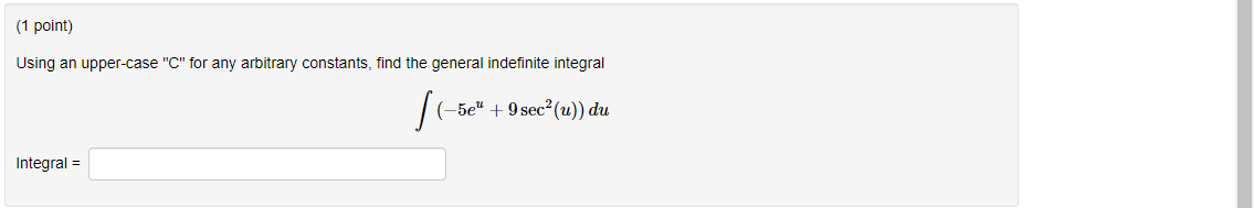 Solved (1 ﻿point)Using an upper-case " C " ﻿for any | Chegg.com