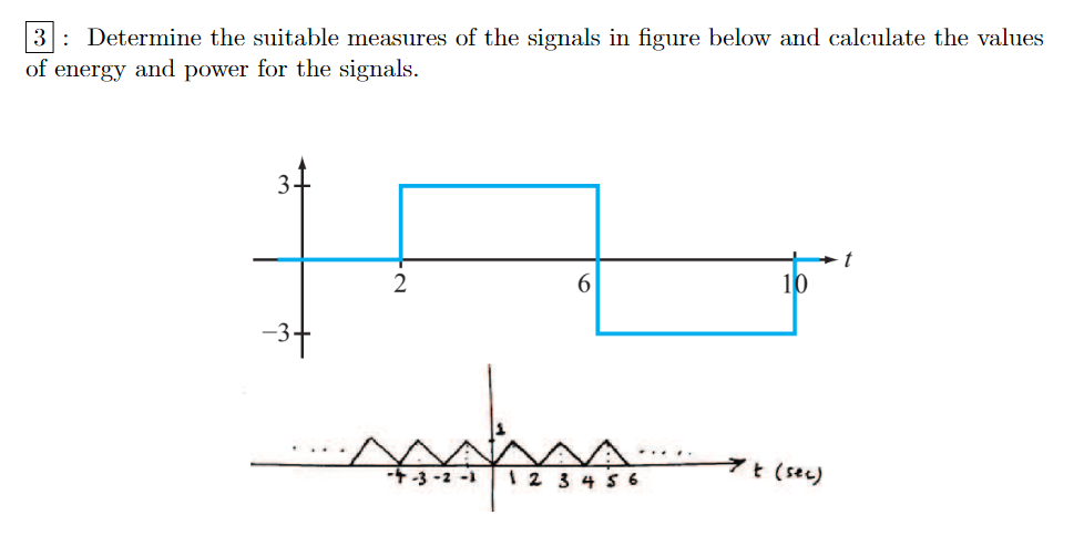 Solved 3 : Determine the suitable measures of the signals in | Chegg.com