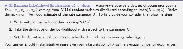 Solved Q1 Maximum Likelihood Estimation Of X 4pts Assume 