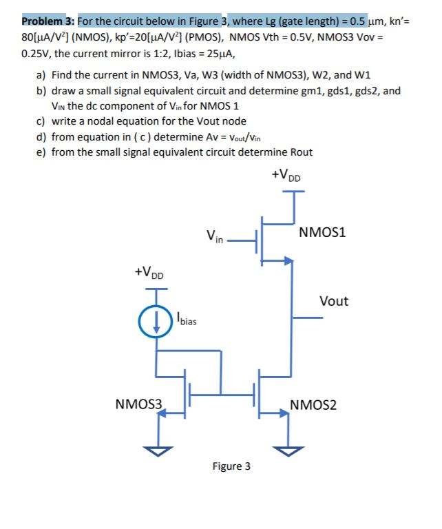 Solved Problem 3: For the circuit below in Figure 3, where | Chegg.com