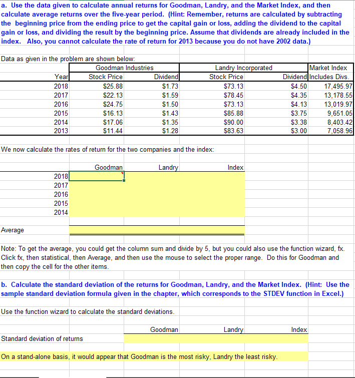 Solved Please only use excel formulas and show them so I can | Chegg.com