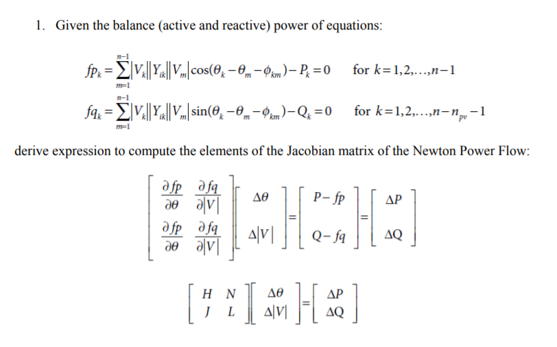 Solved 1. Given the balance (active and reactive) power of | Chegg.com