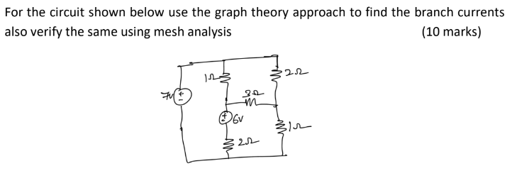 Solved For the circuit shown below use the graph theory | Chegg.com