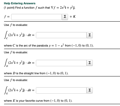 Solved Help Entering Answers (1 point) Find a function f | Chegg.com