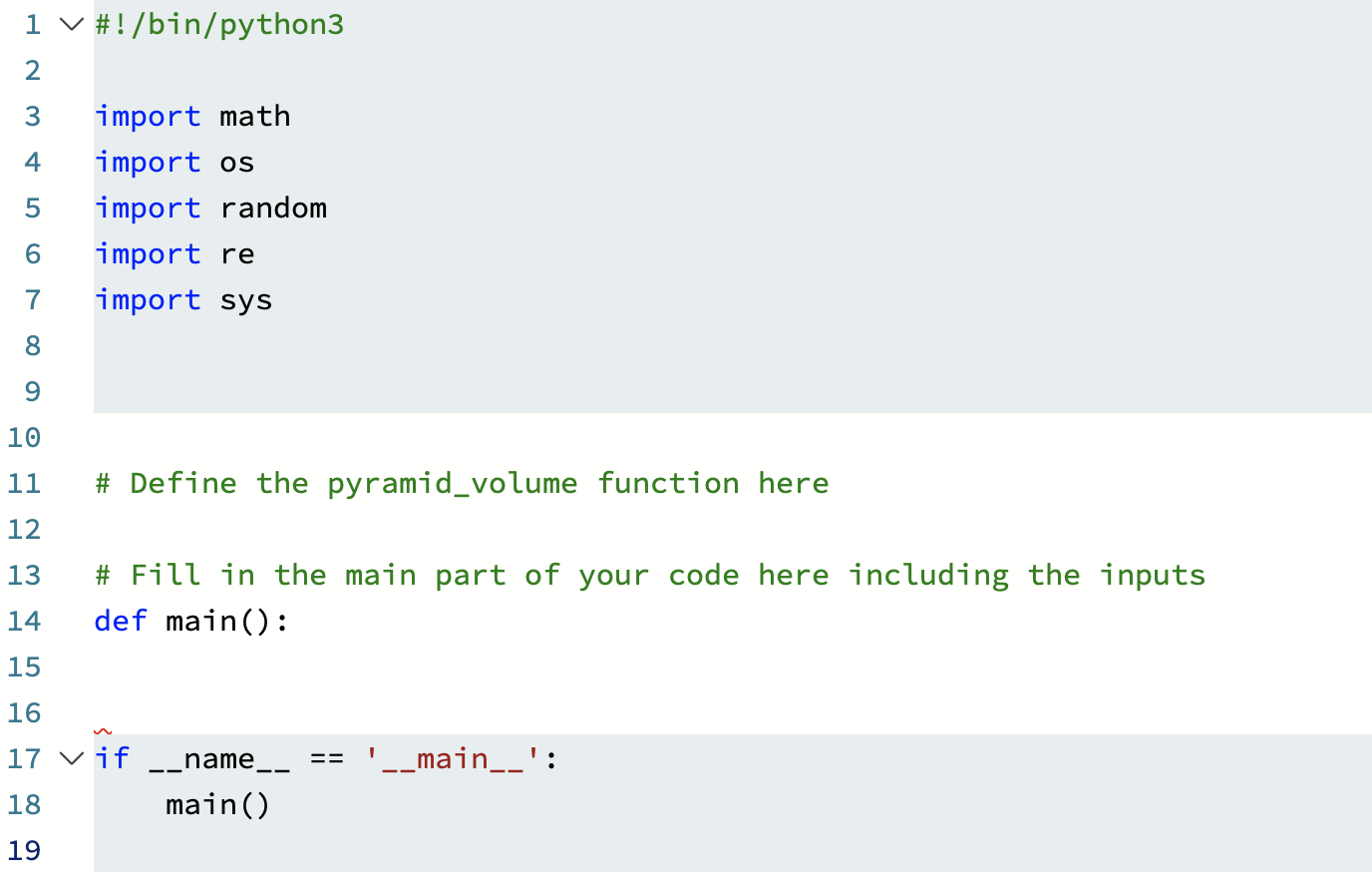 Solved Create a program that will display the volume for a | Chegg.com