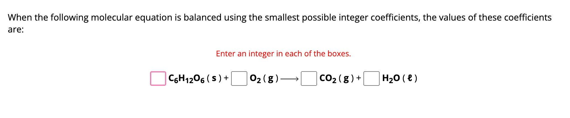 Solved When the following molecular equation is balanced | Chegg.com