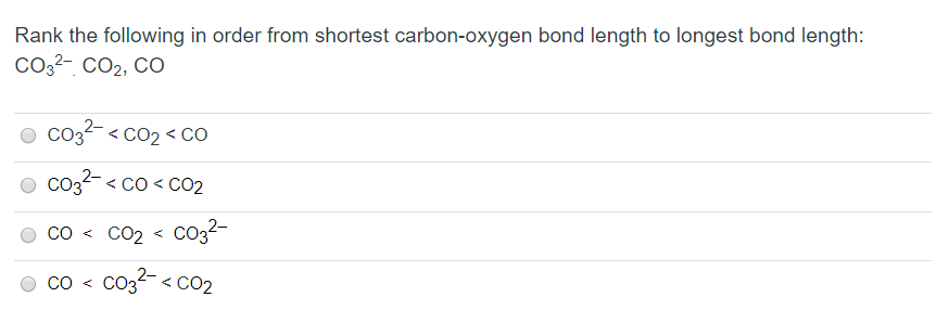 Solved Rank the following in order from shortest | Chegg.com