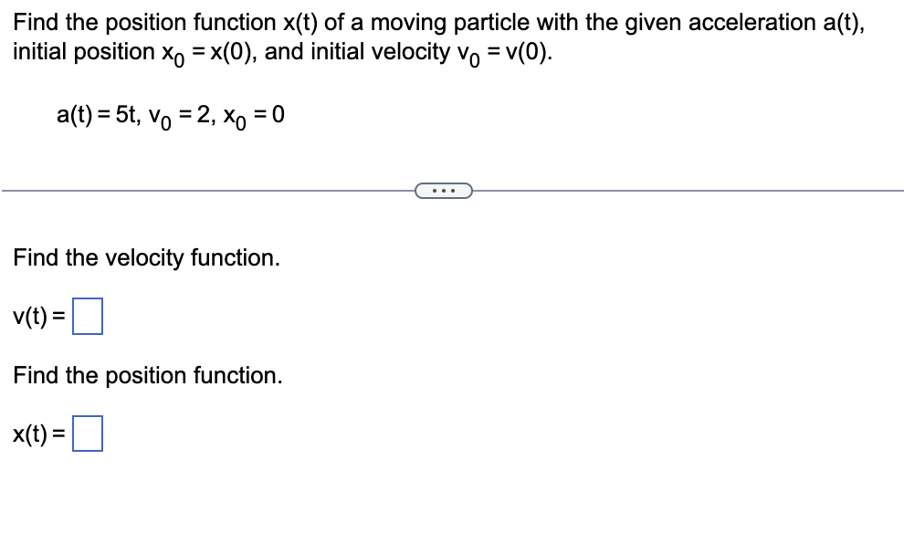 Solved Find the position function x(t) of a moving particle | Chegg.com