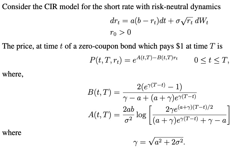 Consider the CIR model for the short rate with | Chegg.com