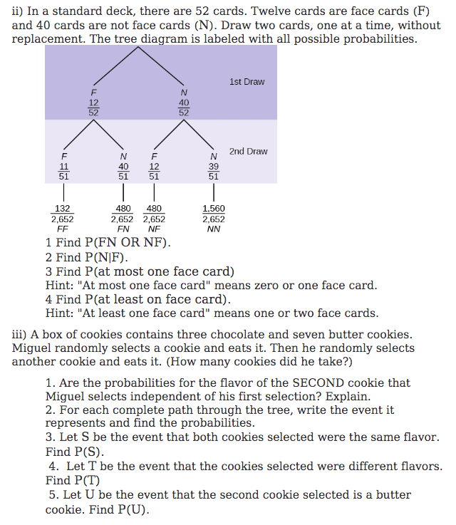 Solved ii) In a standard deck, there are 52 cards. Twelve | Chegg.com