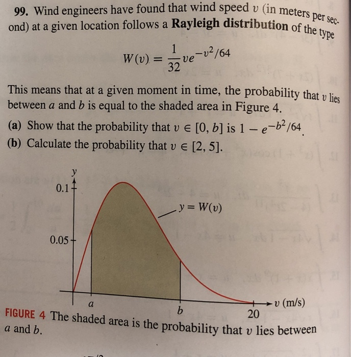 Solved 99. Wind engineers have found that wind speed v (in | Chegg.com