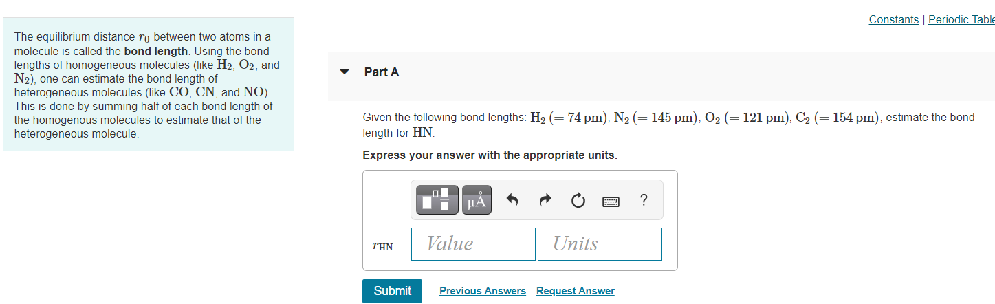 Solved Constants Periodic Table Part A The equilibrium | Chegg.com