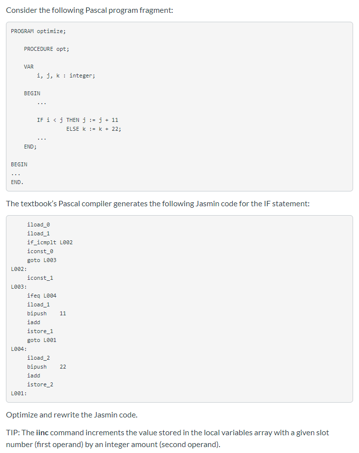 Consider The Following Pascal Program Fragment 