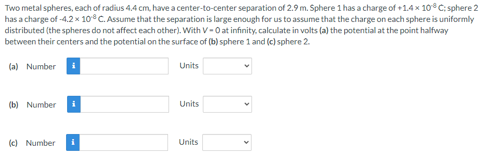 Solved Two metal spheres, each of radius 4.4 cm, have a | Chegg.com