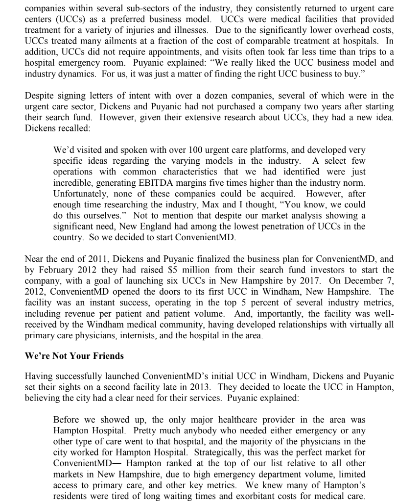 CONVENIENTMD Gareth Dickens and Max Puyanic met in | Chegg.com