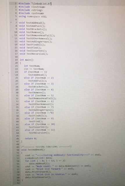 Solved All I need is the header file (LinkedList.h). | Chegg.com