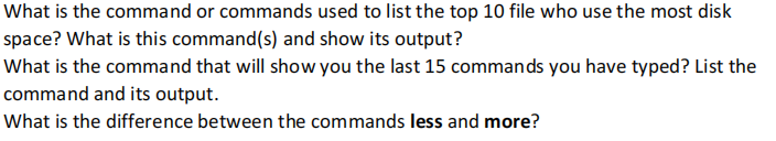 Solved What is the command or commands used to list the top | Chegg.com