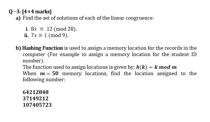 Solved Q-3: [4+4 marks] a) Find the set of solutions of each | Chegg.com