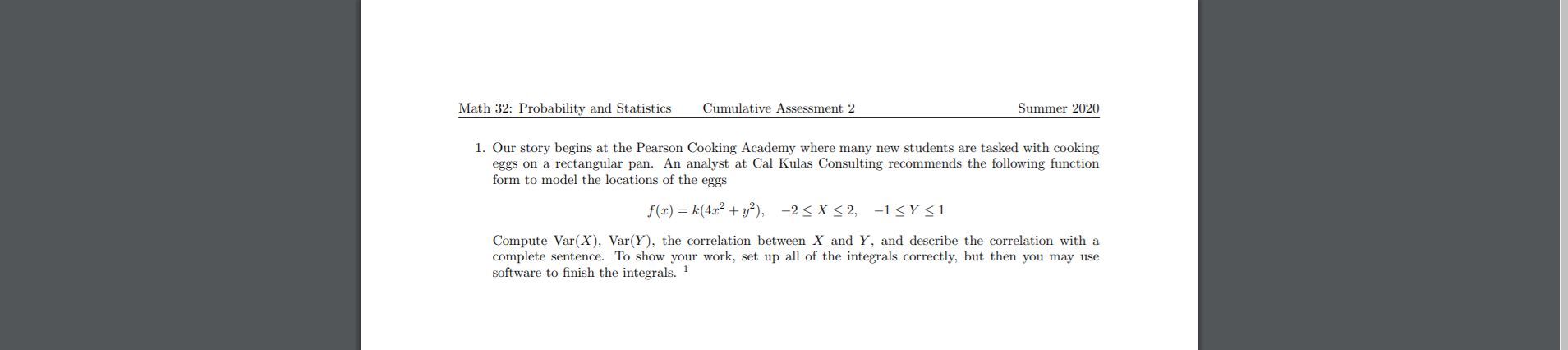 Solved Math 32: Probability and Statistics Cumulative | Chegg.com